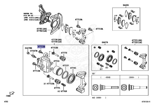 47715-B1020 - Toyota - BOLT(FOR FRONT DISC BRAKE CYLINDER SLIDE ...