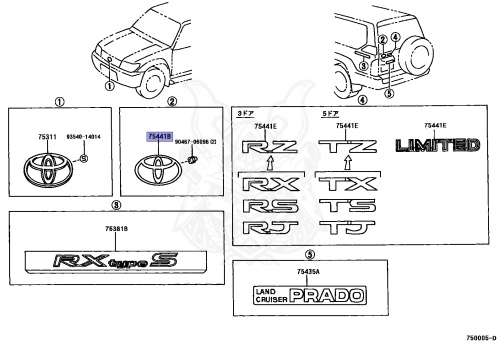 75441-60200 - Toyota - PLATE, BACK DOOR NAME - Nengun Performance