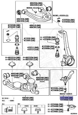 43330-39415 - Toyota - Joint Assy, Lower Ball, Front Rh - Nengun ...