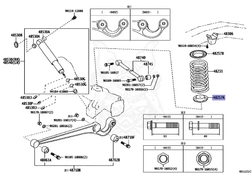 48258-60020 - Toyota - Insulator, Rear Coil Spring, Lower - Nengun ...