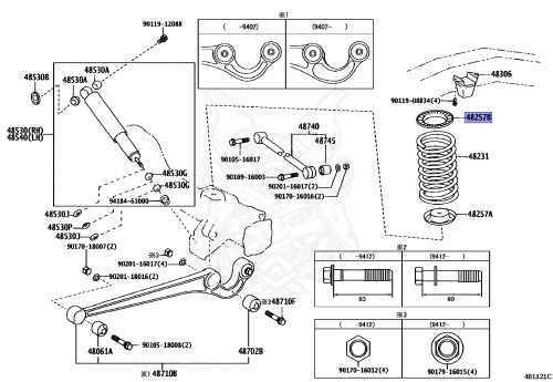 48257-60011 - Toyota - INSULATOR, REAR COIL SPRING, UPPER - Nengun ...