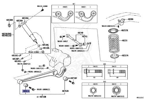48061-60040 - Toyota - BUSH SUB-ASSY, TRAILING ARM, NO.2 - Nengun ...