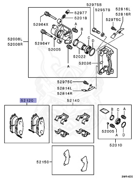 MR389571 - Mitsubishi - PAD SET,RR BRAKE - Nengun Performance