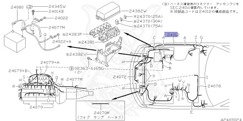 24012-01U04 - Nissan - ENGINE ROOM HARNESS ASSEMBLY - Nengun Performance