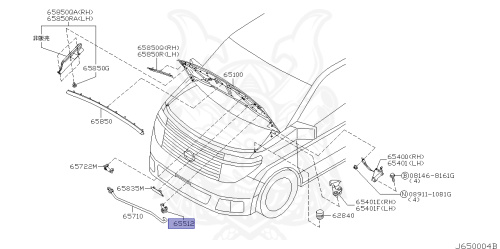 65773-CY00B - Nissan - Grommet, Hood Support Rod - Nengun Performance