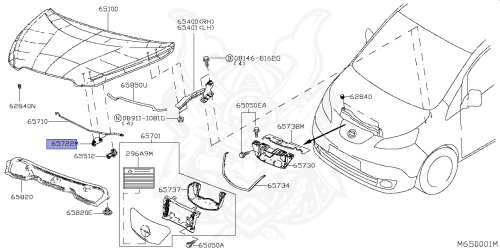 65722-EN00A - Nissan - Clamp, Hood Rod - Nengun Performance