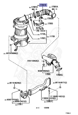 17881-75110 - Toyota - AIR HOSE, NO.1 - Nengun Performance