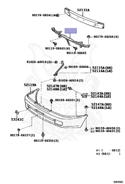 52029-13010 - Toyota - FRONT BUMPER UPPER REINFORCEMENT SUB-ASSY ...