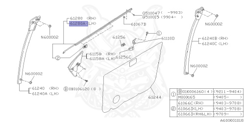 62061FA030 - Subaru - Weather Strip, Door Front Out Left - Nengun ...