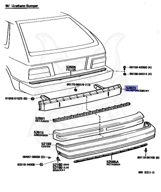 52023-10010 - Toyota - Reinforcement Sub - Assy, Rear Bumper - Nengun ...