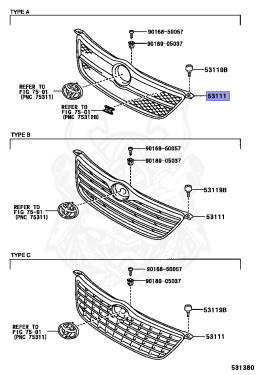 53111-13260 - Toyota - RADIATOR GRILLE - Nengun Performance