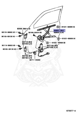 69801-60060 - Toyota - FRONT DOOR WINDOW REGULATOR SUB-ASSY, RH ...