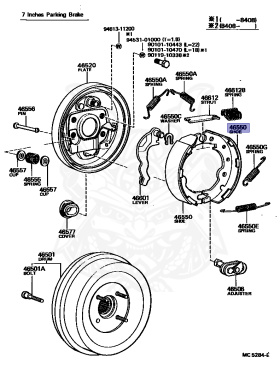 46530-36010 - Toyota - PARKING BRAKE SHOE ASSY, RH OR CENTER - Nengun ...