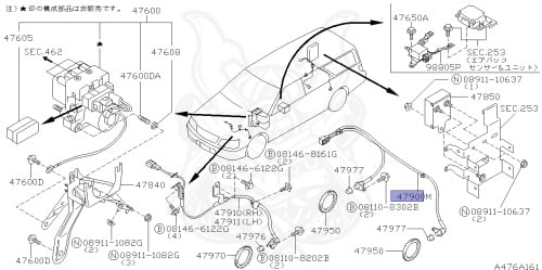 47900-0V700 - Nissan - Sensor Assembly, Antiskid Rear - Nengun Performance