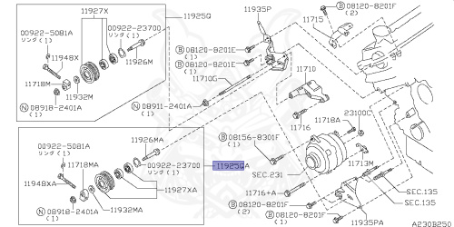 11925-6P002 - Nissan - IDLER PULLEY ASSEMBLY - Nengun Performance