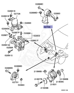 1092A077 - Mitsubishi - BRACKET,ENG RR ROLL STOPPER - Nengun Performance
