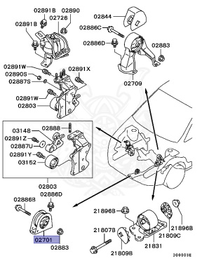 MR554244 - Mitsubishi - BRACKET,ENG ROLL STOPPER - Nengun Performance