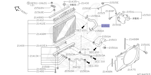 21501-70T00 - Nissan - Hose, Radiator Upper - Nengun Performance