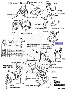 12371-64120 - Toyota - Insulator, Engine Mounting, Rear - Nengun ...