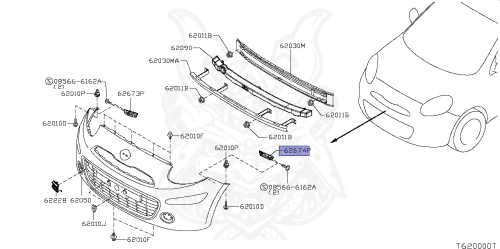 62225-3HM0A - Nissan - FRONT BUMPER SIDE BRACKET, LH - Nengun Performance