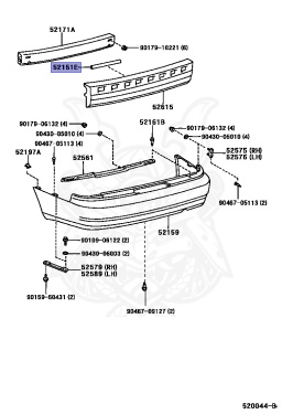 52151-33010 - Toyota - REAR BUMPER BAR - Nengun Performance