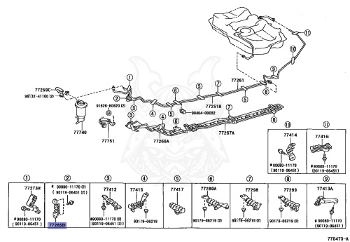 77285-06010 - Toyota - Clamp, Fuel Tube W/grommet, No.1 - Nengun ...
