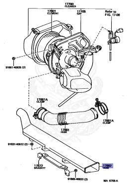 17882-16040 - Toyota - AIR CLEANER HOSE, NO.2 - Nengun Performance
