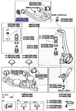 48632-35080 - Toyota - Bush, Front Suspension Upper Arm, Lh - Nengun ...
