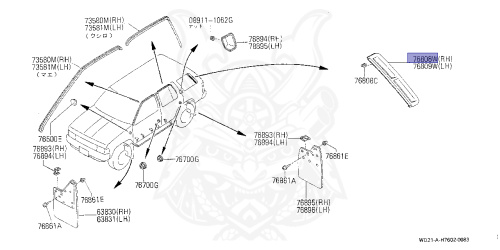76802-83G00 - Nissan - Grill, Air Outlet, Right - Nengun Performance