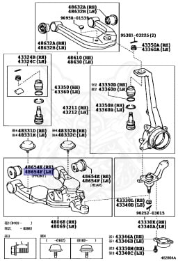 48061-35040 - Toyota - BUSH, FRONT LOWER ARM, NO.1 - Nengun Performance