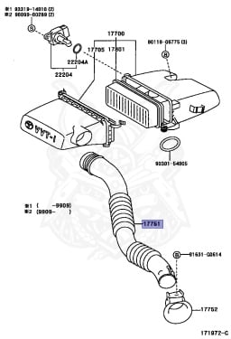17751-23030 - Toyota - INLET, AIR CLEANER, NO.1 - Nengun Performance