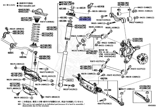48750-30200 - Lexus - REAR SUSPENSION SUPPORT ASSY - Nengun Performance