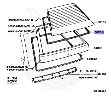 68291-16040 - Toyota - BACK DOOR GLASS WEATHERSTRIP - Nengun Performance