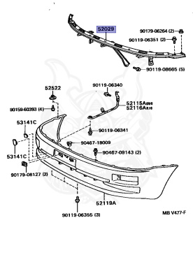 52029-12030 - Toyota - UPPER FRONT BUMPER REINFORCEMENT SUB-ASSY ...