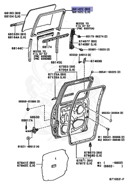 68142-35020 - Toyota - Run, Rear Door Glass, Rh - Nengun Performance
