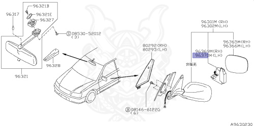 96370-0V000 - Nissan - POWER FOLD UNIT, MIRROR LH - Nengun Performance