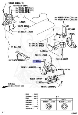 12372-40020 - Toyota - INSULATOR, ENGINE MOUNTING, LH(FOR TRANSVERSE ...