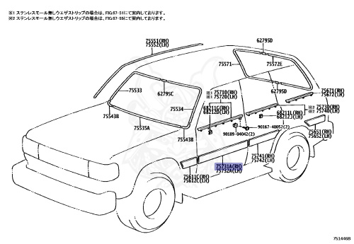 75731-60060 - Toyota - FRONT DOOR OUTSIDE MOULDING, RH - Nengun Performance