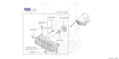 B6010-1F100 - Nissan - HEAD LAMP ASSEMBLY,RH - Nengun Performance