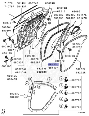 5736A319 - Mitsubishi - Rear Door Window Glass, LH - Nengun Performance