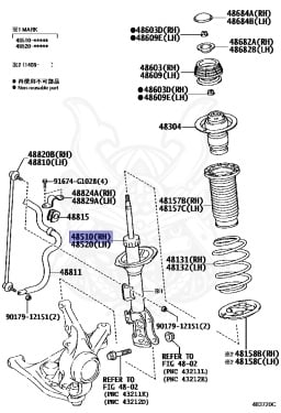 48510-52J40 - Toyota - FRONT SHOCK ABSORBER ASSY, RH - Nengun Performance