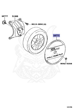 64771-42030 - Toyota - SPARE WHEEL COVER - Nengun Performance