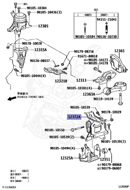 12372-21130 - Toyota - ENGINE MOUNTING INSULATOR, LH(FOR TRANSVERSE ...