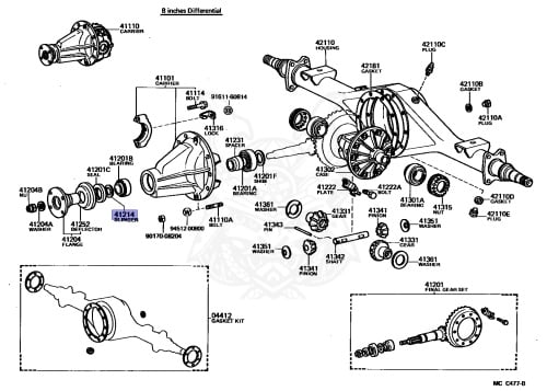 41214-26010 - Toyota - SLINGER, FRONT AXLE DRIVE PINION OIL - Nengun ...