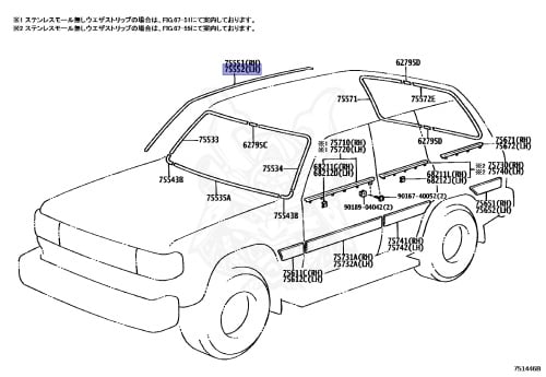 75552-60020 - Toyota - ROOF DRIP SIDE FINISH MOULDING, LH - Nengun ...