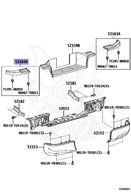 52164-0K030 - Toyota - REAR BUMPER PLATE, LH - Nengun Performance