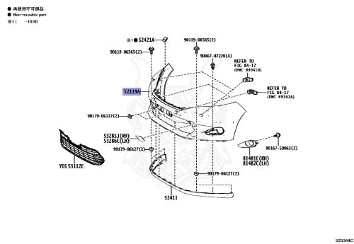 52119-48C60-A0 - Toyota - FRONT BUMPER COVER - Nengun Performance