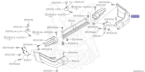 H5024-VB1AB - Nissan - REAR BUMPER FASCIA, RH - Nengun Performance