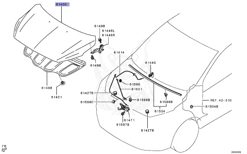 5900B129 - Mitsubishi - Hood - Nengun Performance