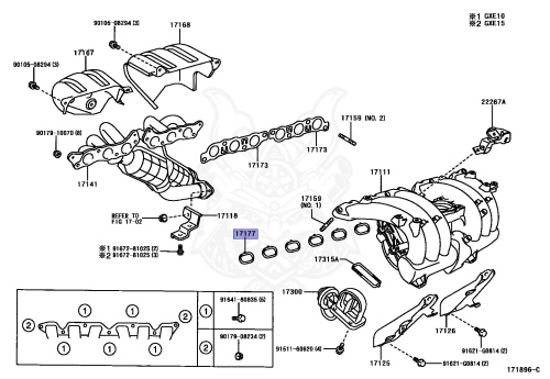 17177-70050 - Toyota - INTAKE MANIFOLD TO HEAD GASKET, NO.1 - Nengun ...